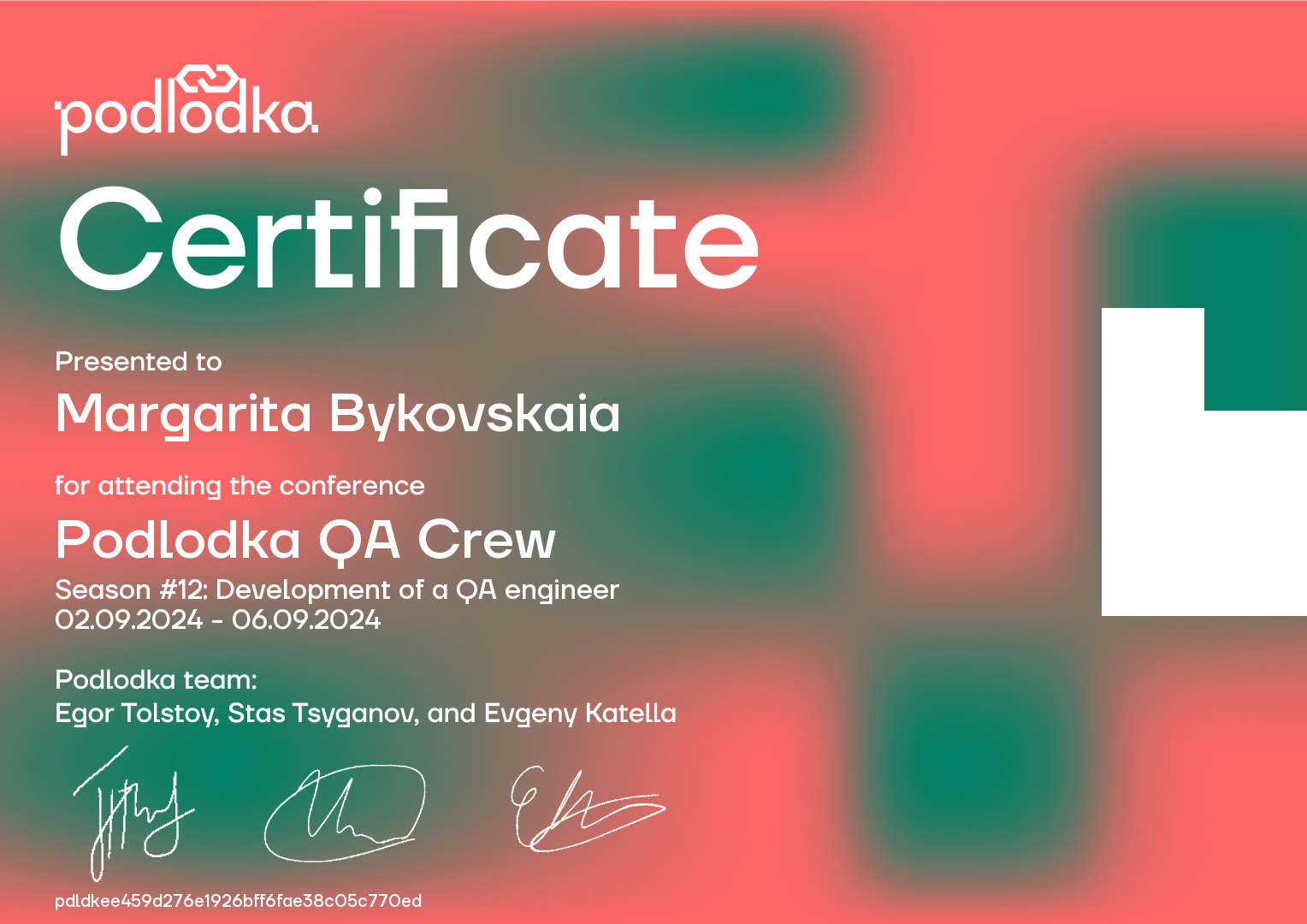 Margarita Bykovskaia - Fullstack QA Engineer | Playwright, TypeScript | ISTQB Certified | LinkedIn